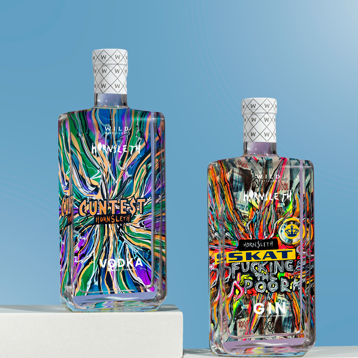 Hornsleth samarbejde om unik kunst på eksklusive Gin og Vodka flasker ...